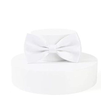 Generic Noeud Papillon Formel Homme Mariage Groomsmen Mari&eacute; Double Couche Bordeaux Noir Sangle R&eacute;glable, blanc, 13.0 X 6.5 Centimeters