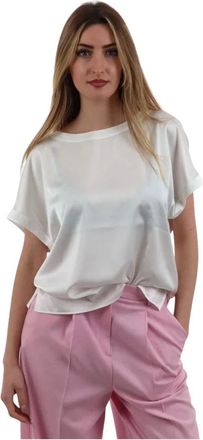 Emme Di Marella Emme DI Marella, Femme, Blouses et Chemises, Blanc, Taille: 46 FR Ramo Raso Stretch Blouse