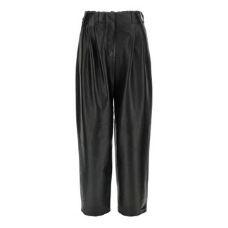Givenchy Bundfaltenhose aus Leder - - Trousers - Damen - Schwarzk - XS