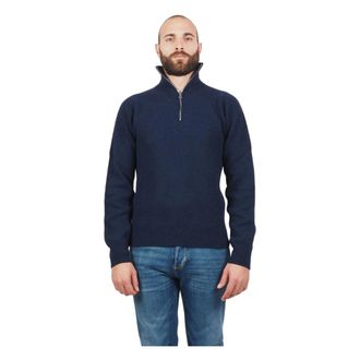 AT.P. CO Blauer Halbzip-Pullover f&uuml;r M&auml;nner - - Knitwear - Herren - Blau - S