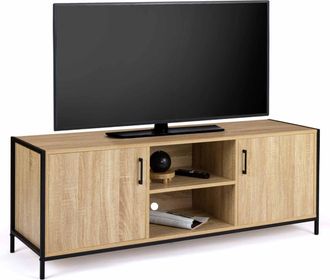IDMarket TV-Bank, 140 cm, 2 Türen, industrielles Design