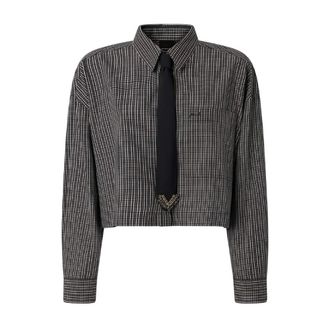 Pinko Carlina Cropped Tie Shirt - - Blouses & Shirts - Damen - Schwarzk - S