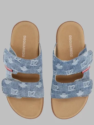 Dsquared2 Double Band Cotton Sandals - Multicolor