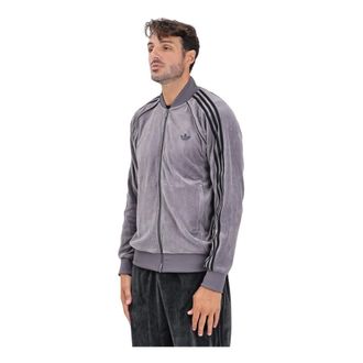 adidas Homme, Sweatshirts et sweats &agrave; capuche, Gris, Taille: 2XL Sweat &agrave; fermeture &eacute;clair en velours Adicolor