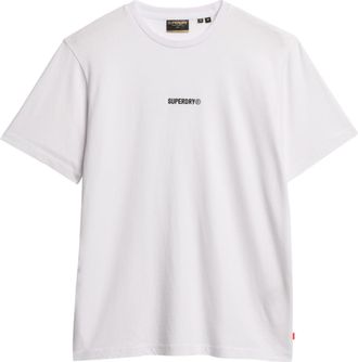 Superdry Herren Micro T-Shirt mit Logo Knochenweiß L