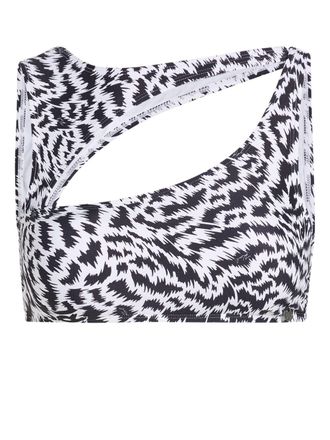 Karl Lagerfeld Bikinioberteil mit Animal-Print - Schwarz