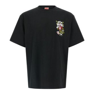 Kenzo Homme, Tops, Noir, Taille: XL Wild Tiger Oversized T-shirt