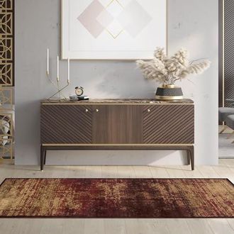 Superior Teppich für den Innenbereich, Jute-Rückseite, modern, abstrakt, für Wohnzimmer, Esszimmer, Küche, Büro, Schlafzimmer, Hartholz-Bodendekoration, Afton-