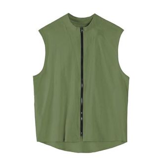 Generic Gilet softshell long pour homme avec fermeture &eacute;clair - Col montant - Couleur unie - Polyvalent - L&eacute;ger et respirant - Confortable - Coupe d&eacute;contract&eacute;