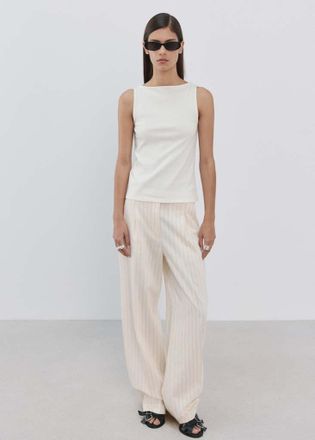 Mango Top ajust&eacute; coton blanc cass&eacute; - Femme - XXS - MANGO