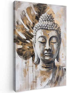 MuchoWow © Leinwand Bilder Klein 20x30 cm Mini Wanddeko Wohnzimmer Aesthetic Room Decor Deko Zimmer Wandbilder Modern Bild auf Leinwand Buddha - Zen - Aquarell