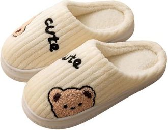 Generic Chaussons ours pour femme | Chaussons mignons pour homme | Sliders à enfiler | Jolis pantoufles en forme danimal | Claquettes amusantes en mousse à mé