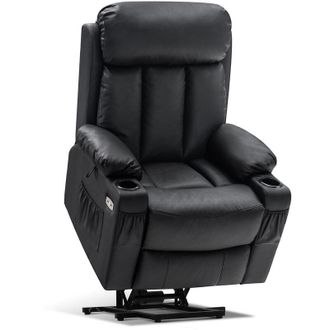 MCombo Mcombo - m elektrische Aufstehhilfe Fernsehsessel Relaxsessel Echtleder 7190BK