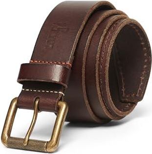 Superdry Ceinture en cuir Badgeman pour homme, marron, L