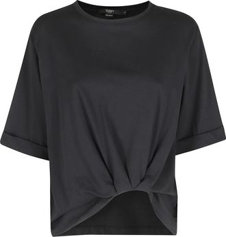 Seventy Femme, Tops, Noir, Taille: 36 FR Girocollo nodo