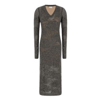 Brunello Cucinelli Blumen-Spitzen-Maxikleid - - Dresses - Damen - Grau - M