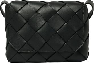 Bottega Veneta Homme, Sacs, Noir, Taille: ONE Size Sac bandouli&egrave;re en cuir tiss&eacute;