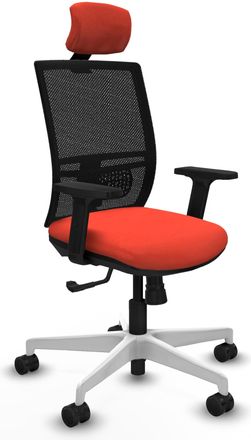 Piqueras y Crespo B&uuml;rostuhl mit 2D-Armen, h&ouml;henverstellbare Lendenwirbelst&uuml;tze und h&ouml;henverstellbares Kopfteil, ausgestattet mit 4 Positionen, Schwarz/Dunkelorange