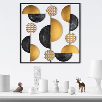 Hanah Home Hand-Painted Decorative Metal Accessory, 55 x 5 x 55 cm | 100% Metal, 0.8 mm Thickness | Unique Color Variations for Stylish Home Décor