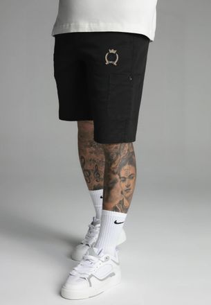 Siksilk Herren Schwarze Cargo Shorts XXL