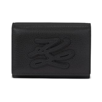 Karl Lagerfeld Femme, Accessoires, Noir, Taille: ONE Size Cartera Logo Relieve Zip Metalico