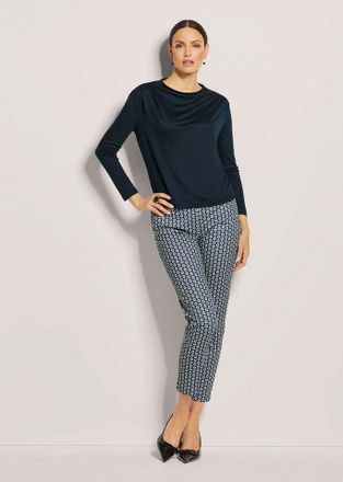 Madeleine Langarmshirt Langarm-Shirt mit Wasserfallkragen