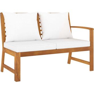 vidaXL Vidaxl - Banc de jardin 114,5 cm avec coussin cr&egrave;me Bois solide dacacia