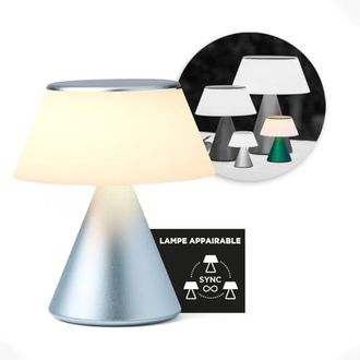 Lexon Lampe de bureau LED LUMA M, lampe de table sans fil tactile avec variateur dintensité et synchronisation multi lampes, 9 couleurs de lumière pour bure