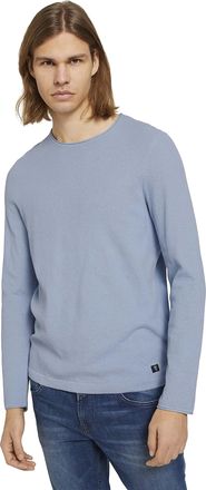 Tom Tailor Herren Strukturierter Pullover 1025255, 15159 - Foggy Blue, L