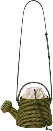 Loewe Sac Watering Can en raphia et cuir de veau