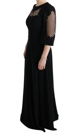 Dolce & Gabbana Womens Black Stretch Shift Long Maxi Dress