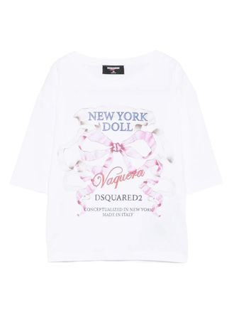 Dsquared2 haut imprimé à col rond - Blanc