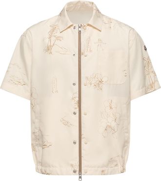Moncler Moncler Surf Print Short Sleeve Shirt, Men, White, Size: Xxl