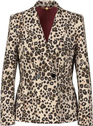 Marc Cain Damen Blazer mit Leo-Print