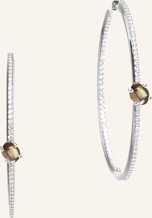 Vieri Vieri Creolen Wolke Rauchquarz Brillant Pav&eacute; silber