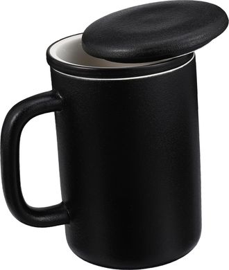 SOLUSTRE Keramik Teetasse Mit Filter Und Deckel 400ml Bpa Freier Aufgussbecher F&uuml;r Tee Kaffee Langlebig Und Praktisch F&uuml;r B&uuml;ro Und Zuhause