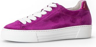 Gabor Damen Low-Top Sneaker, Frauen Halbschuhe,Wechselfußbett,Moderate Mehrweite (G),schnürschuhe,schnürer,Aster/Fuchsia,37.5 EU / 4.5 UK