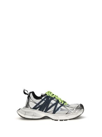 Balenciaga Mens Sneakers 3xl Interlace Grey Mix-Fluorescent Yellow Upper: Polyester Trainers Mix/fluorescent
