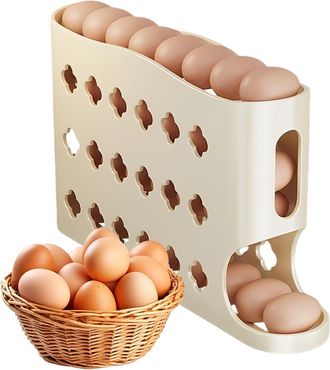 Generic K&uuml;hlschrank-Eierspender - Automatischer Abroll-Organizer, Anti-Rutsch-Aufbewahrungsfach, Rollendes Design Mit Schwerkraftzufuhr, Langlebiges K&uuml;chenzub