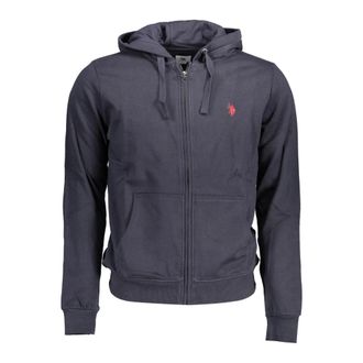 U.S.Polo Association Blaue Kapuzen-Sweatshirt mit Rei&szlig;verschluss und Stickerei - - Sweatshirts & Hoodies - Herren - Blau - 2XL