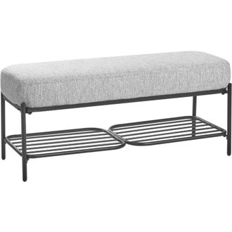 Beliani Schuhbank TRUCKEE Stoff Grau