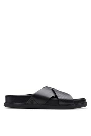 Clarks Mixte Torford Cross Sandal, Black Leather, 39.5 EU