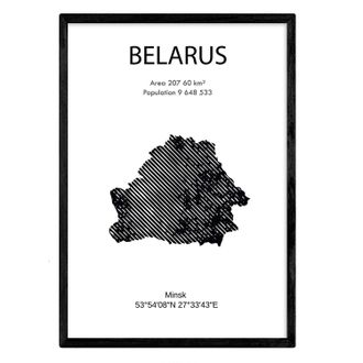 Nacnic Poster von Belarus. Blätter von Ländern und Kontinenten. A3 Größe