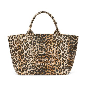 Ganni Femme, Sacs, Multicolore, Taille: ONE Size Leopard Medium Tote