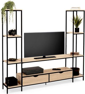 IDMarket Idmarket - Ensemble meuble tv 164 cm detroit avec étagères design industriel
