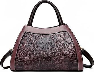 Generic Sac &agrave; main crocodile pour femme, sac &agrave; main tendance avec poign&eacute;e sur le dessus, sac &agrave; bandouli&egrave;re moyen pour femme, violet, Medium