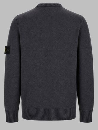 Stone Island Virgin Wool Crew Neck Sweater - Gray