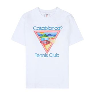Casablanca Homme, Tops, Blanc, Taille: M Tennis Club Icon T-Shirt
