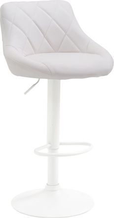 Clp Barhocker Lazio Mit Kunstlederbezug I Drehbarer Thekenhocker Mit Fu&szlig;st&uuml;tze I H&ouml;henverstellbarer Barstuhl Mit Trompetenfu&szlig;, Farbe:wei&szlig;, Gestell Farbe:w