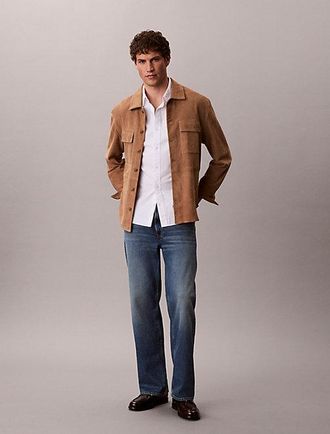 Calvin Klein L&auml;ssige Hemdjacke Aus Wildleder - Tigers Eye - Herren - 2XL